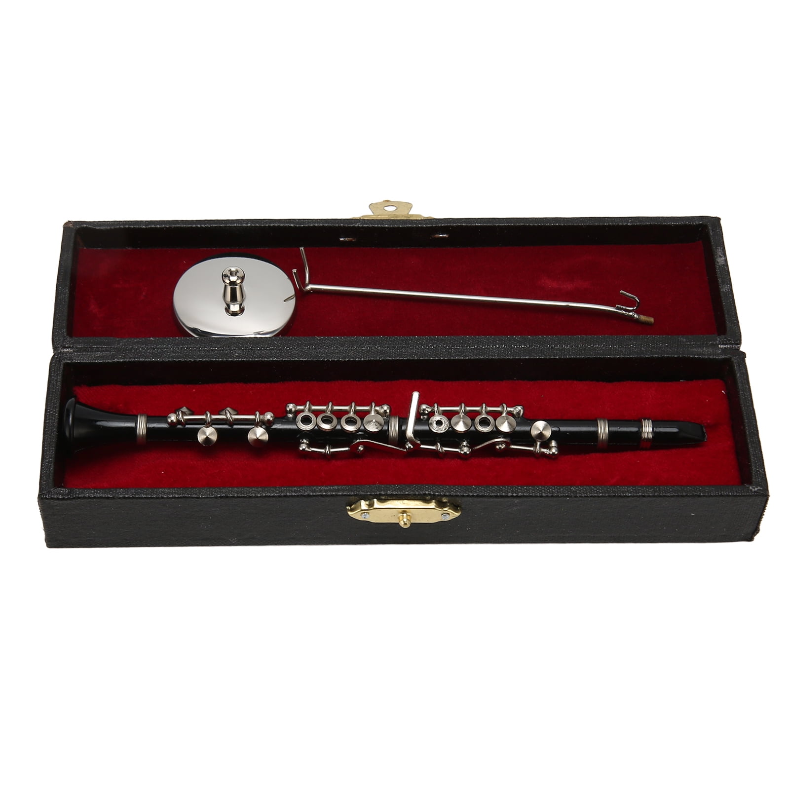 Mini clarinete negro de 16cm, modelo de decoración, casa de muñecas ...
