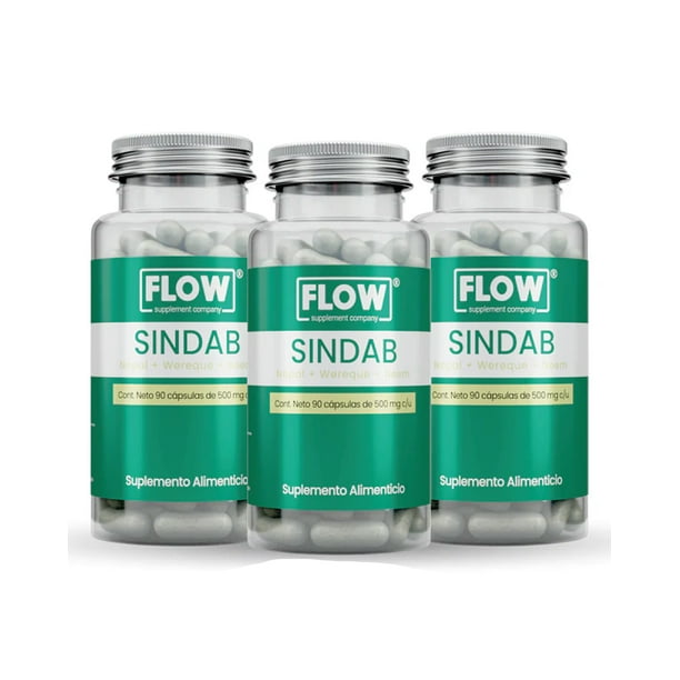 Suplemento FLOW - 3 PACK Sindab con Nopal, Wereque y Neen con 270 ...