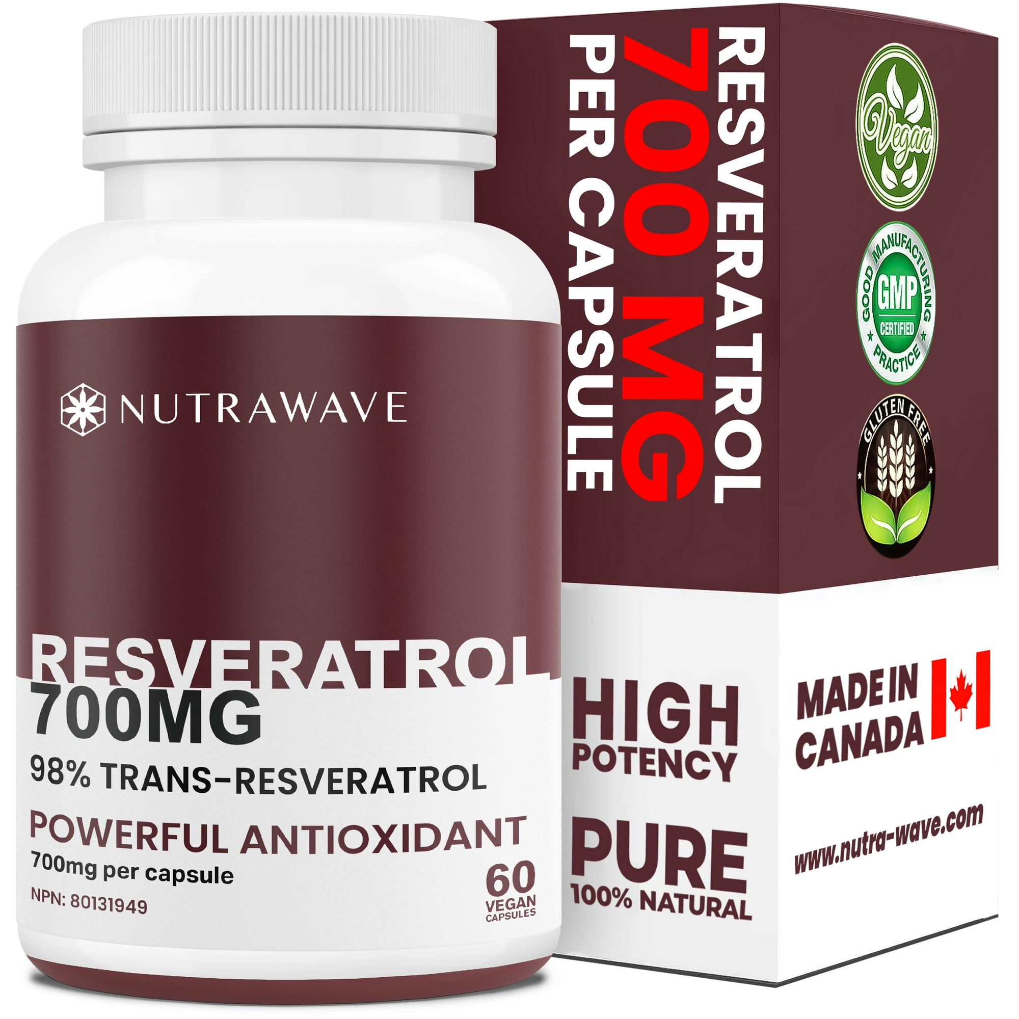 Click here for Nutrawave Resveratrol 700mg Capsules - Antioxidant... prices