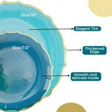 Exquisite Tinted Plates 80-Piece Party Set, Peacock with Gold Rim, 40 x ...