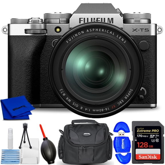 Fujifilm X-T5 Mirrorless Camera with 16-80mm Lens (Silver) Bundle with ...