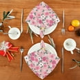 Hidove Set of 1 Pink Floral Satin Napkin Square 20 Inches Table Napkins ...