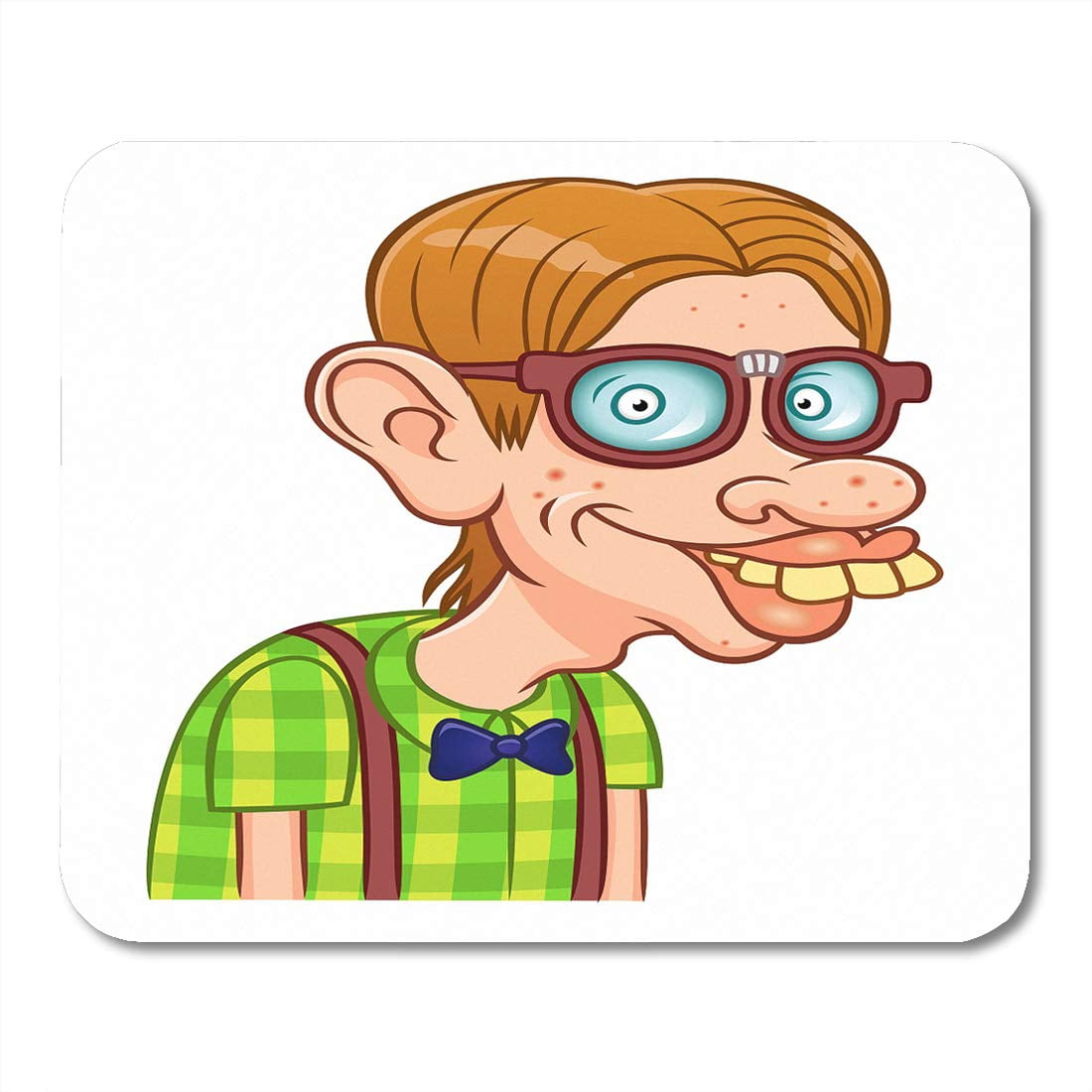 SIDONKU Ugly Funny Cartoon Nerd Geek Guy Weird Bizarre Boy Mousepad SIDONKU Ugly Funny Cartoon Nerd Geek Guy Weird Bizarre Boy Mousepad