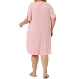 Unique Bargains Women's Plus Size Nightgown Sleepwear Sleep Dress ...