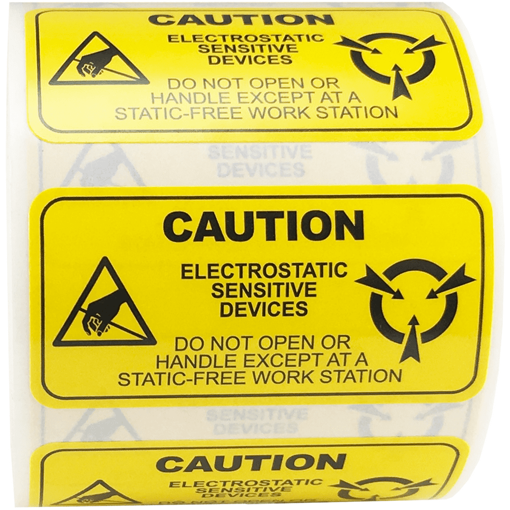 Caution Sensitive Electronic Devices Labels 1 x 2 Inch 500 Adhesive ...