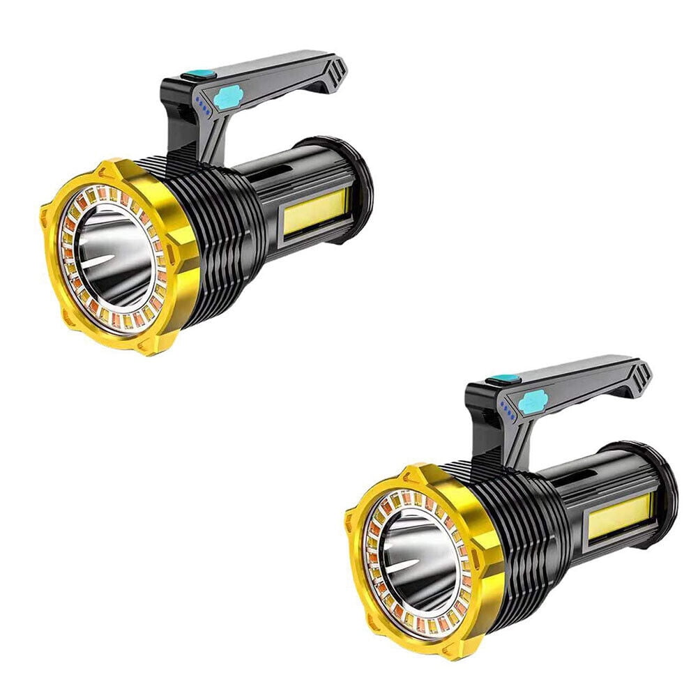 US 1-2 Pack Flashlight USB Rechargeable High Lumens Tactical Sidelight ...