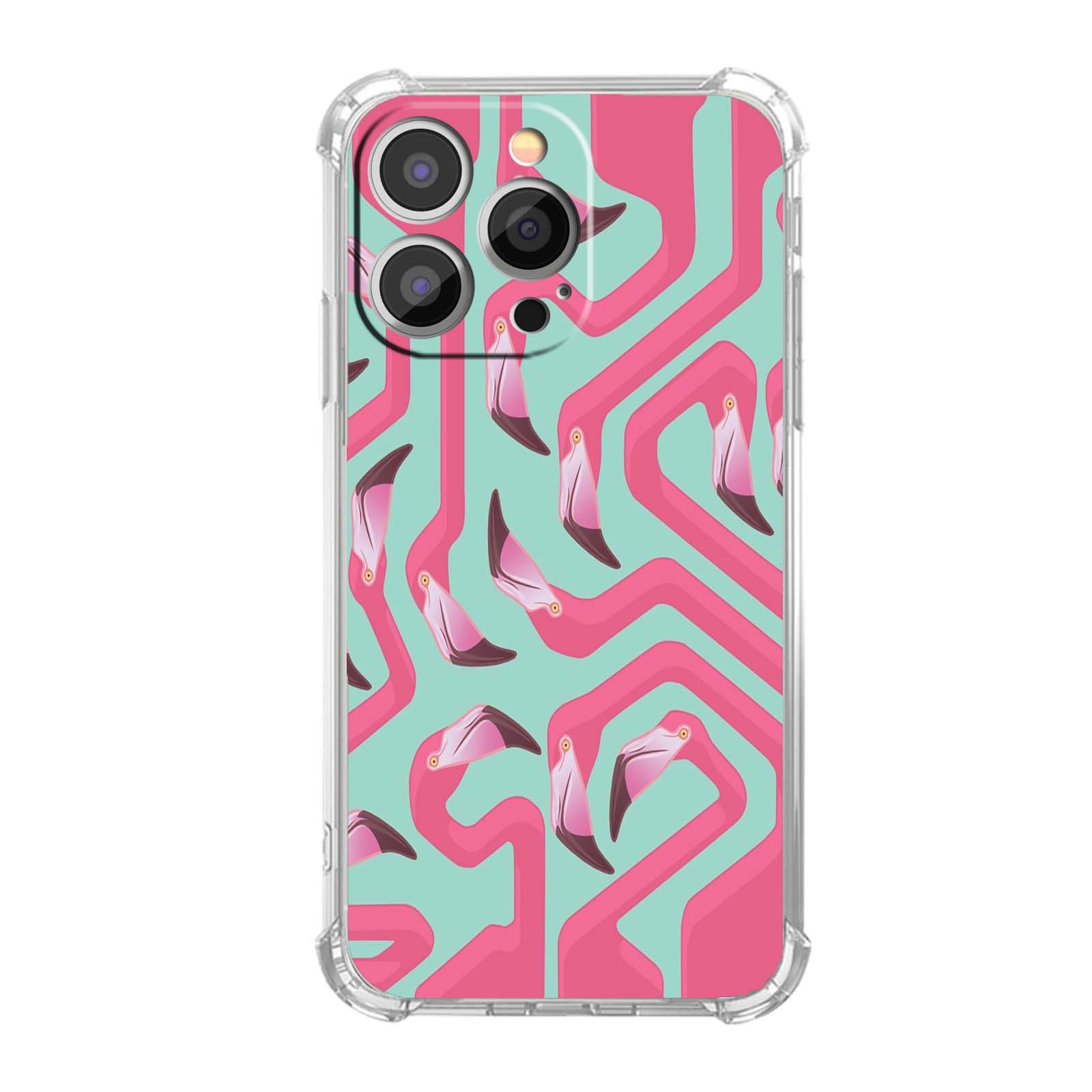 Flamingo Maze Case for iPhone 13 Pro Max,Aesthetic Art Design Pattern Soft Full TPU Bumper Cover ...