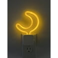 Meridian LED Yellow Neon Moon Night Light, 3 Modes, 5.75in by 3.75in ...