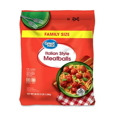 Great Value Fully Cooked Homestyle Meatballs, Family Size, 48 oz ...