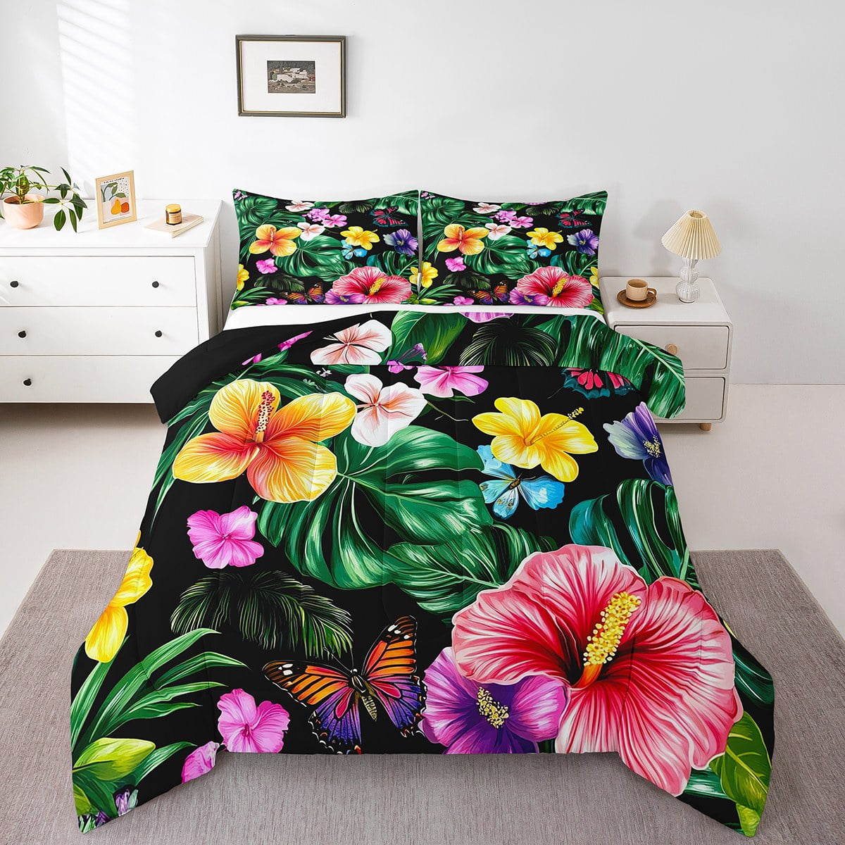 Click here for Erosebridal Butterfly Flower Comforter Sets Queen... prices