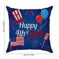 4th of July Patriotic Striped Pillow Covers, Red White Blue Linen ...