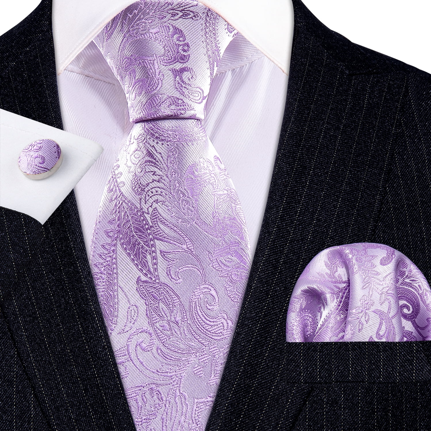 Barry.Wang Classic Ties for Men Formal Business Wedding Solid Paisley ...