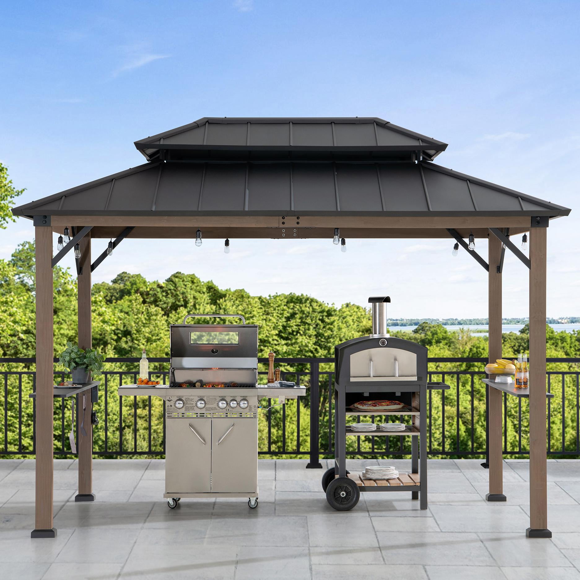 Click here for Sunjoy Group Sunjoy Outdoor Wooden Grill Gazebo 8f... prices