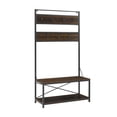 Free Shipping! Woven Paths Industrial Hall Tree Bench with Coat Hooks ...