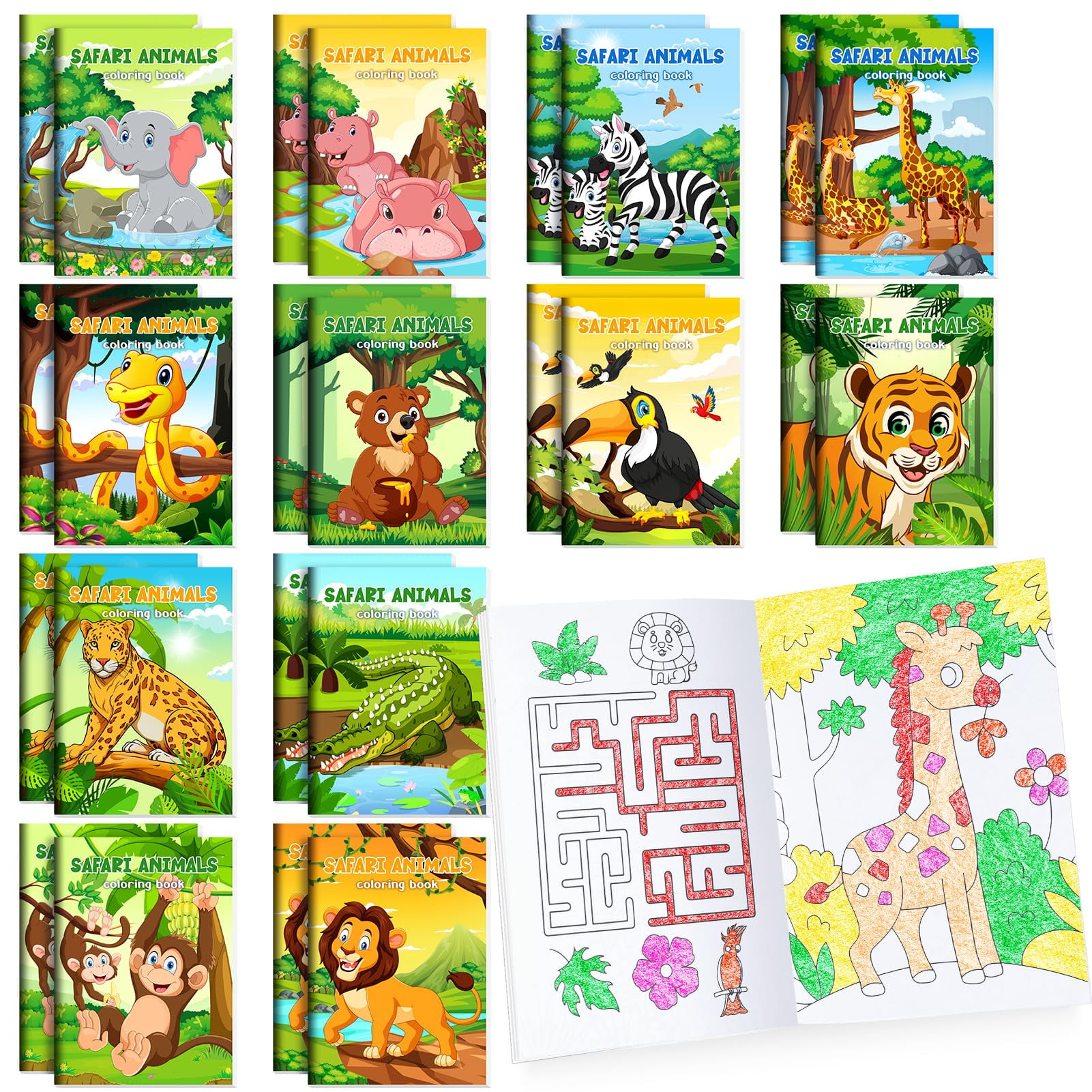 Click here for Benlouis 24 Pcs Jungle Safari Animals Mini Colorin... prices