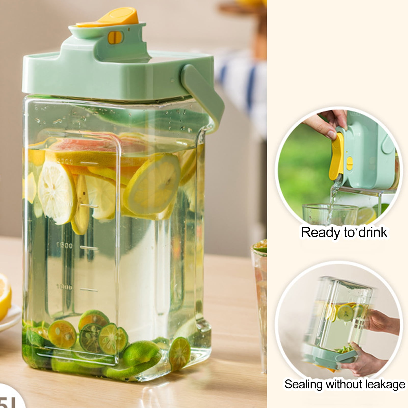 Walbest 120 oz PP Cold Kettle with Faucet, High Temperature Resistant ...