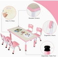 Arlopu Toddler Table and Chairs Set Height Adjustable Children Multi ...