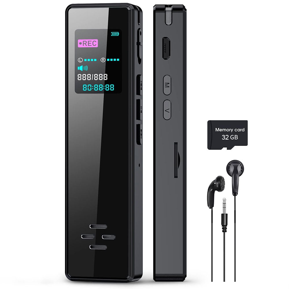 32GB Smart Digital Voice Recorder with Playback - Audio Voice Recorder ...