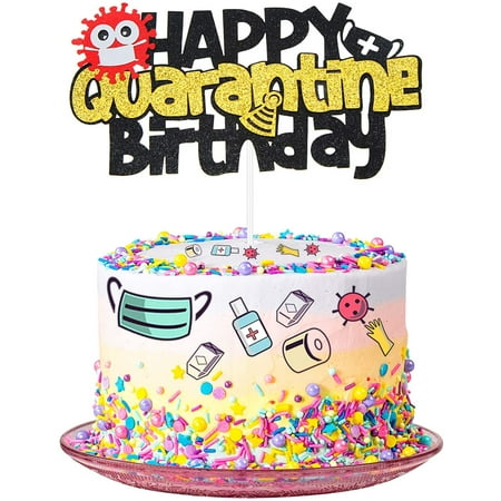 Happy Birthday Cake Topper Adorable Cupcake Topper Quarantine Social ...