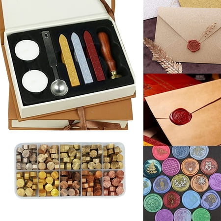 Wax Seal Kit with Gift Box, 200 Wax Seal Beads, 1 Wax Seal Stamp, 1 ...