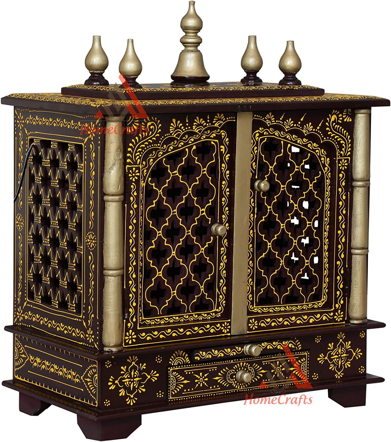 Homecrafts Handpainted Wooden Home Temple/ Home mandir/ god stand for ...