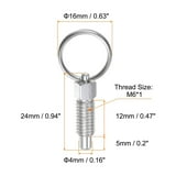 2Pcs Spring Plunger with Pull Ring M6*1 0.47" Thread Length Pin Dia.4mm ...