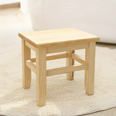 Peahefy Square Stool,Multipurpose Solid Wood Square Stool Household ...