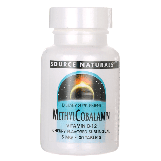 Source Naturals Methylcobalamin Vitamin B 12 Cherry 5 Mg 30 Tabs