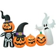 HOMCOM 7.5ft Inflatable Halloween Pumpkin Ghost Family, LED Yard ...