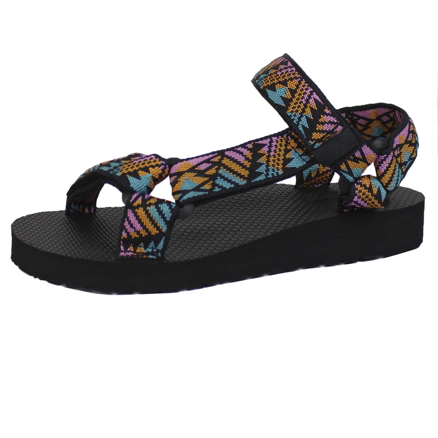 Kids Open Toe Slide Flat EVA Foam Hook and Loop Ankle Strap Sandal ...