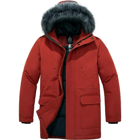 CHIN·MOON Men's Thicken RDS Down Jacket Warm Winter Long Parka Coat ...