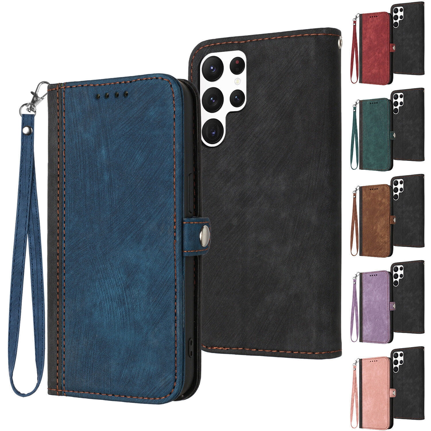 Foreverrich Leather Inner TPU Zipper Card Pocket Wallet Case For Samsung Galaxy S23 Ultra/S23 ...