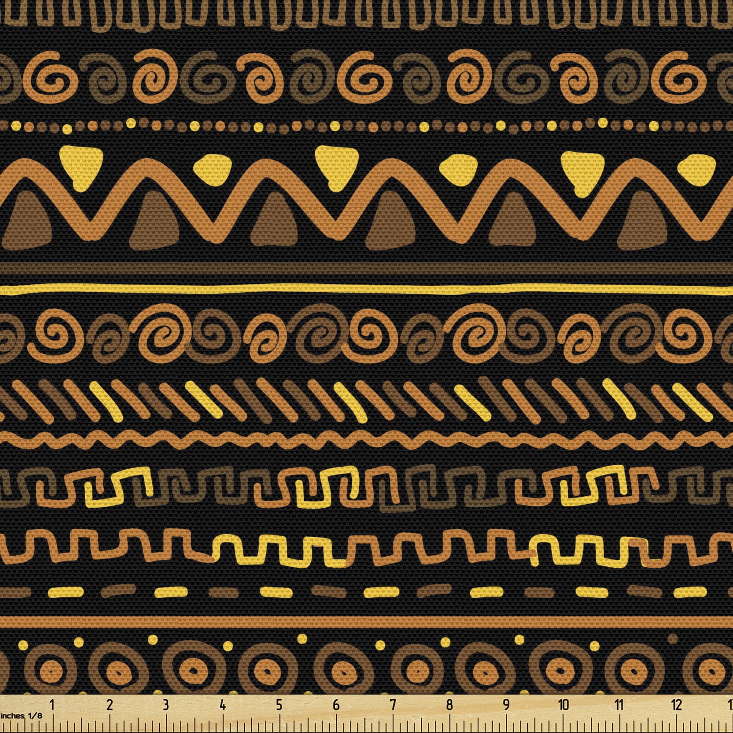 African Sofa Upholstery Fabric by the Yard, Chevron Zigzag Circles and ...