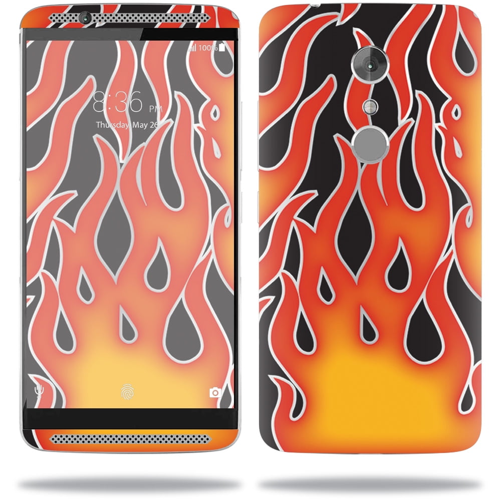 Skin Decal Wrap Compatible With ZTE Axon 7 Sticker Design Hot Flames ...