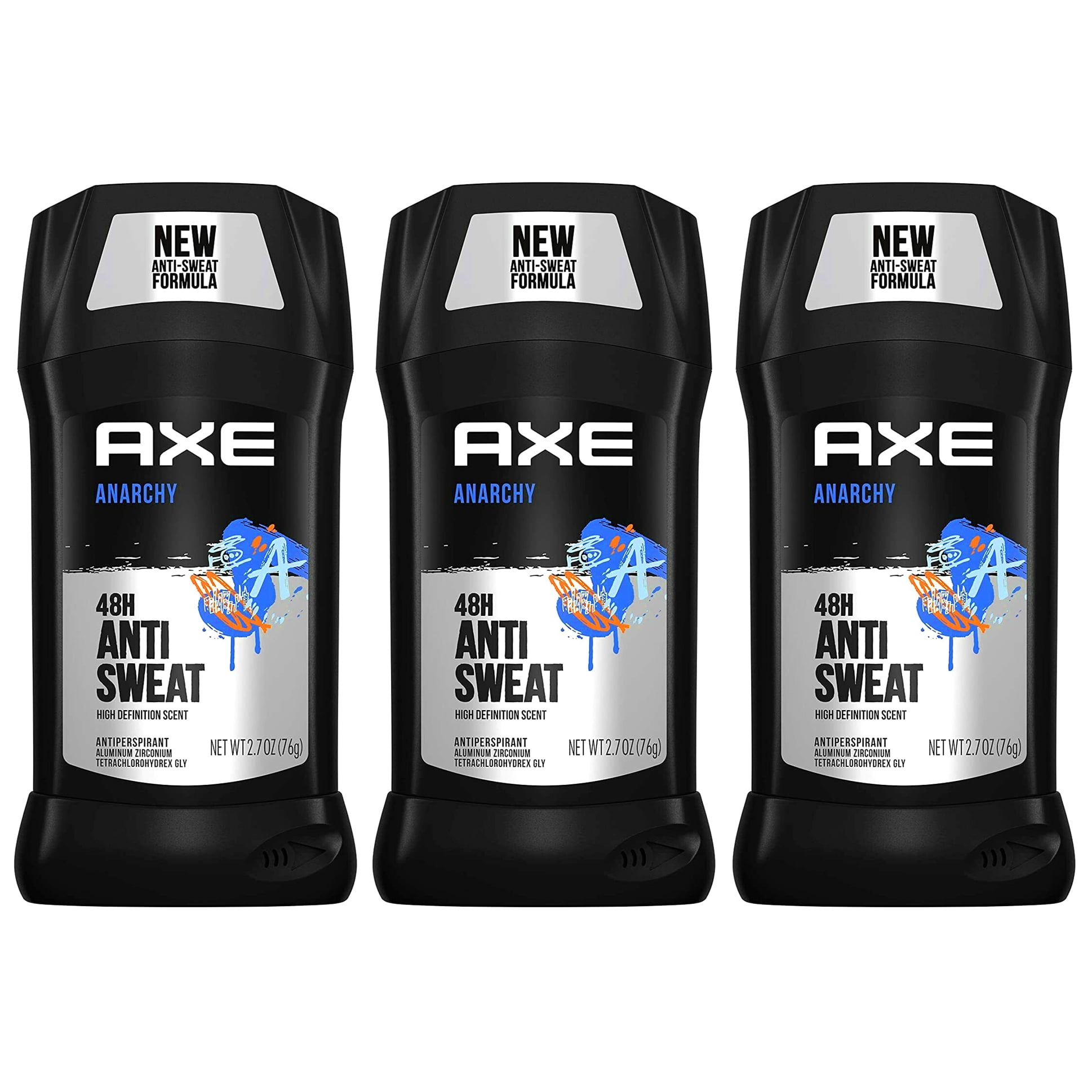 3-pack AXE Anarchy Men’s Solid Antiperspirant Anti Sweat Deodorant ...