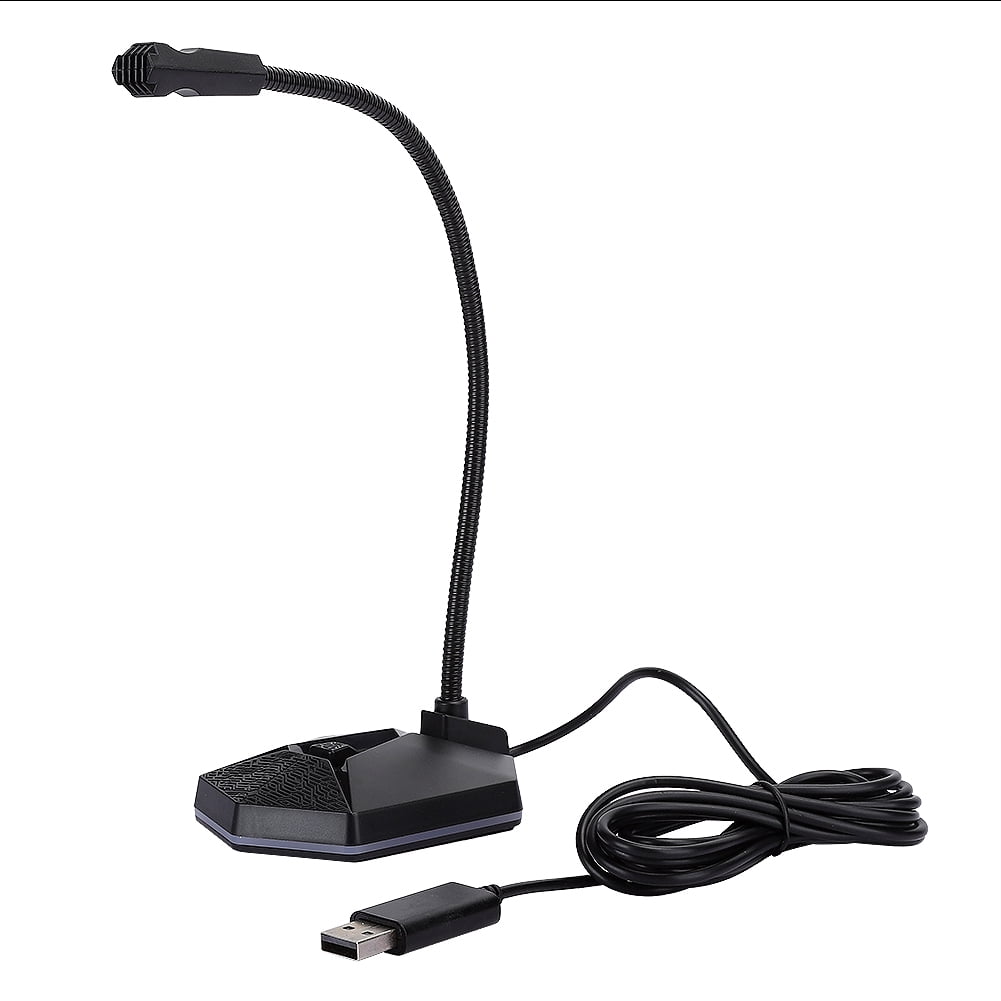 Micrófono de computadora RGB USB flexible unidad omnidireccional de 360 ...