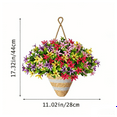 Colorful Artificial Hanging Flowers, Fake Plants with Natural Woven ...