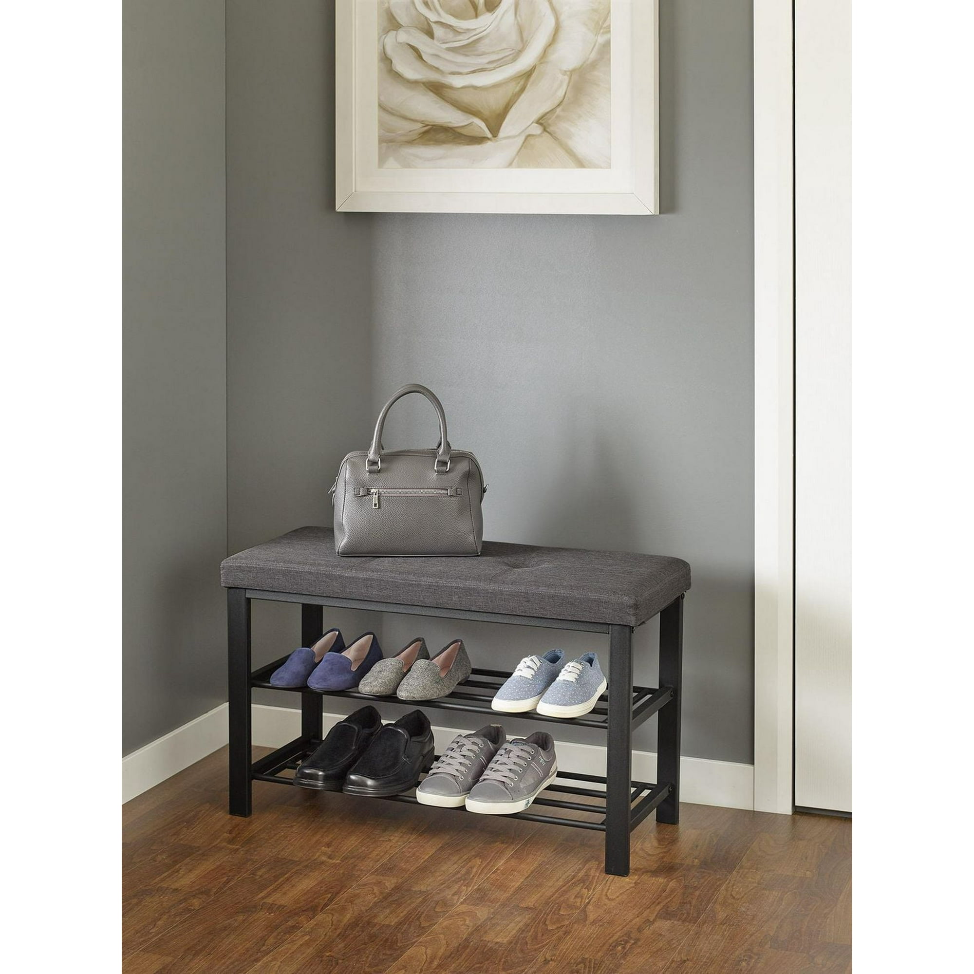 Click here for Neatfreak! Fabric Upholstered Shoe Storage Bench L prices