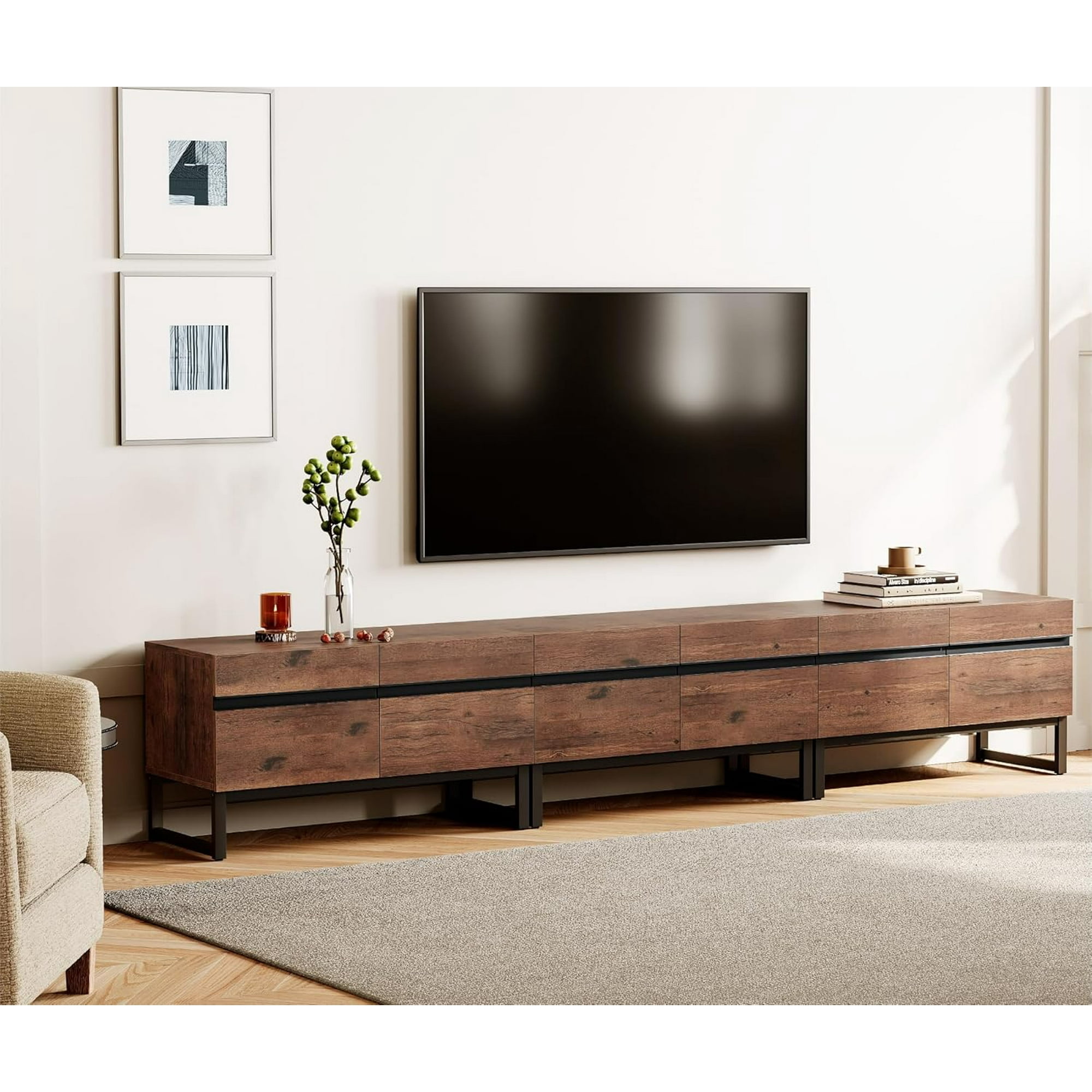 Click here for Wampat Modern 3 In 1 Tv Stand  Fits Up To 110  Woo... prices