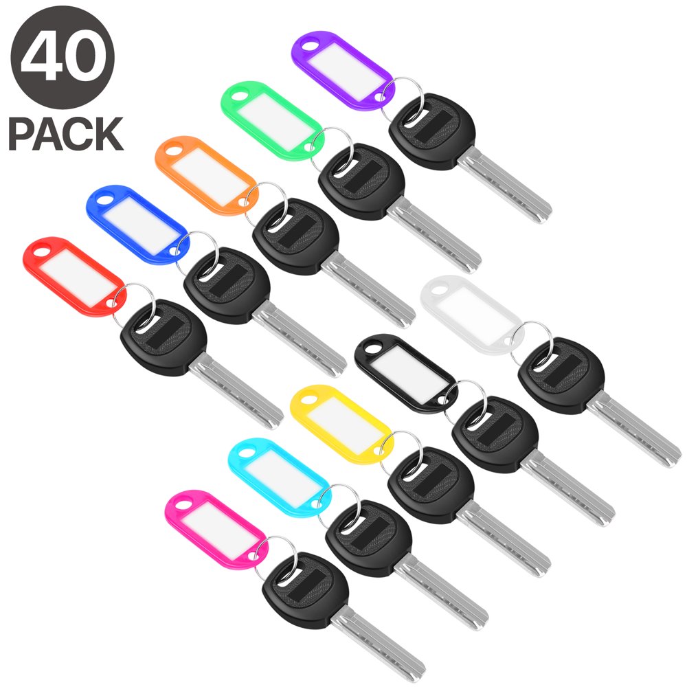 Key Tags (40 pack) Lightweight Plastic Label with Key Ring, Replaceable ...