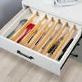 6-Pack Adjustable Bamboo Drawer Dividers, Expandable Drawer Organizer ...