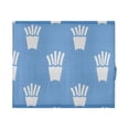 Blue French Fries Pattern Door Curtain Sheer Privacy Light Filtering ...