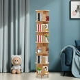 Miumaeov 360°Rotating Storage Rack 6 Tier Display Bookshelf Rolling ...