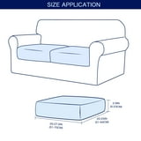 Subrtex Stretchable Grid Texture Slipcover Box Seat Cushion Cover, 2 ...