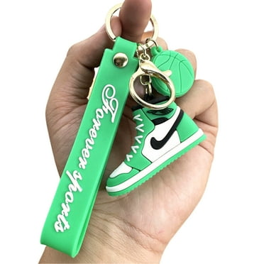 Nike Jordan Mini Shoe Keychain by DSK GLOBAL - Rubber Black & White ...