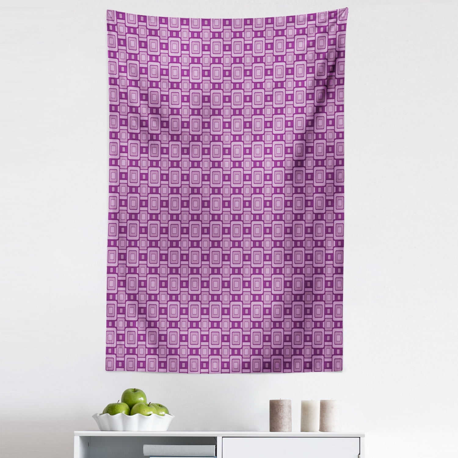 Lilac Tapestry, Geometrical Retro Modern Style Tile Design with Square ...