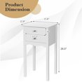 2 Pcs End Table w/ 2 Drawers Side Table Nightstand Multi-Purpose Accent ...