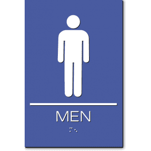 California MEN Restroom Wall Sign-Blue / White (3 Units) - Walmart.com
