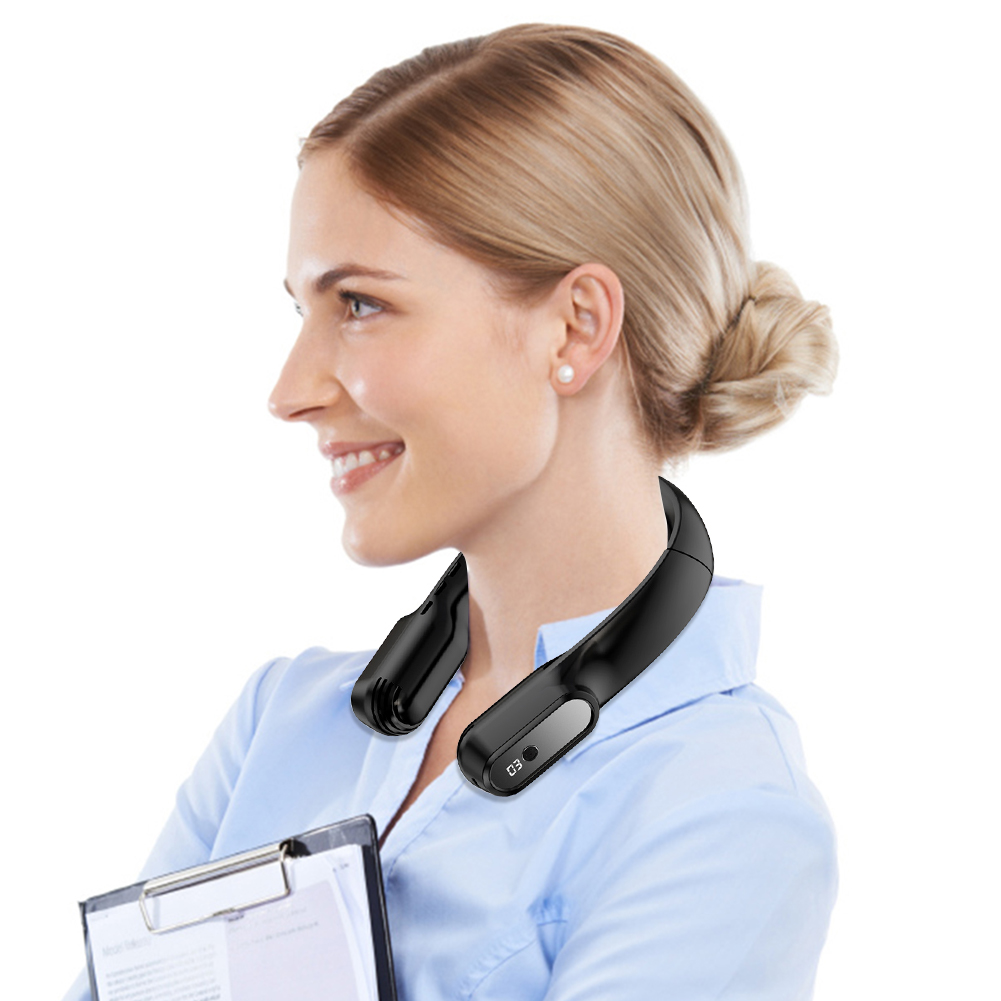 Xewsqmlo Air Cooler Hanging Neck Fan Foldable Wearable Head Fan LED ...