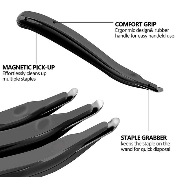 Freedo 3 Pcs Magnetic Staple Remover Staple Puller Remover Staple Remover Easy Staple Remover Tool Black Black